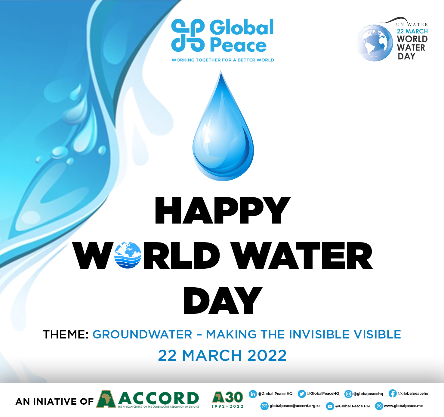 Global Peace Celebrates 2022 World Water Day • Global Peace